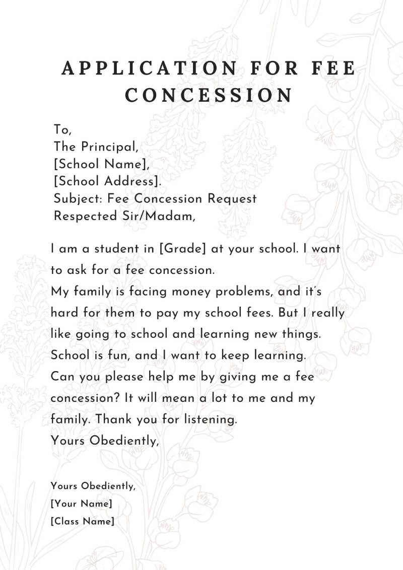 15 Application For Fee Concession » English Level Test 15 Application For Fee Concession » English Level Test